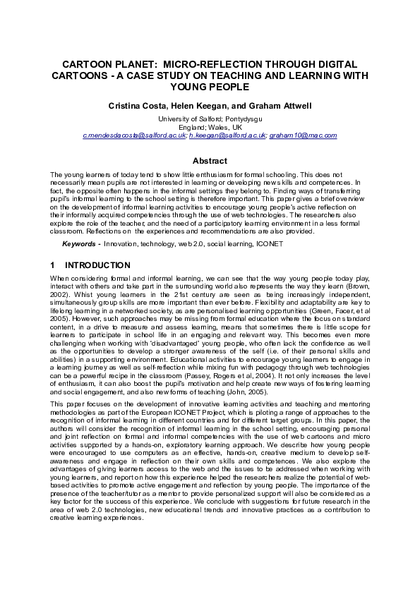 (PDF) Cartoon planet: Micro-reflection through digital cartoons-a case ...