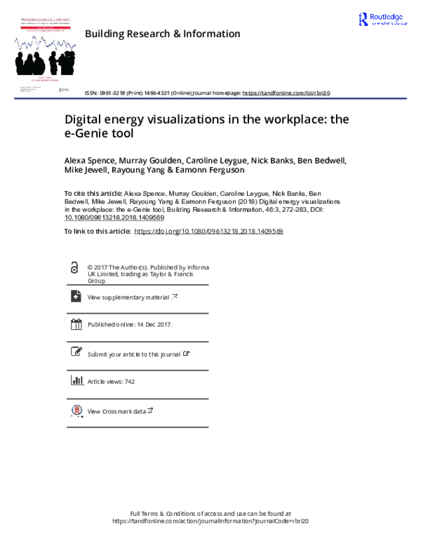 (PDF) Digital energy visualizations in the workplace: the e-Genie tool