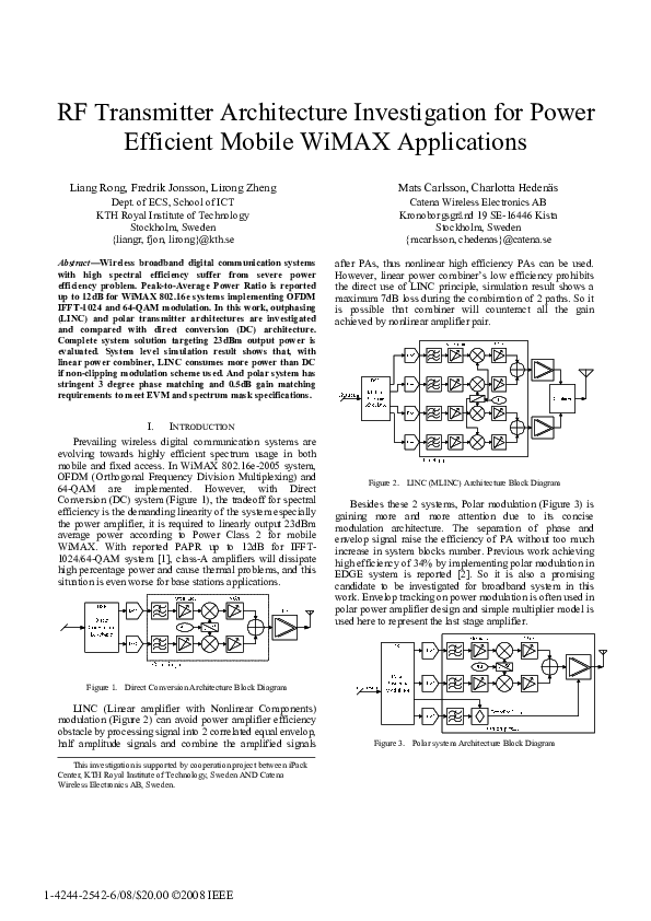 (PDF) RF transmitter architecture investigation for power efficient ...