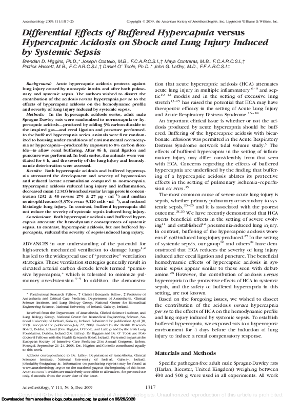(PDF) Differential Effects of Buffered Hypercapnia versus Hypercapnic ...