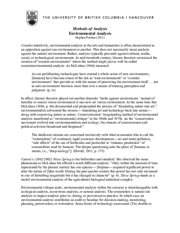 (PDF) Environmental Analysis
