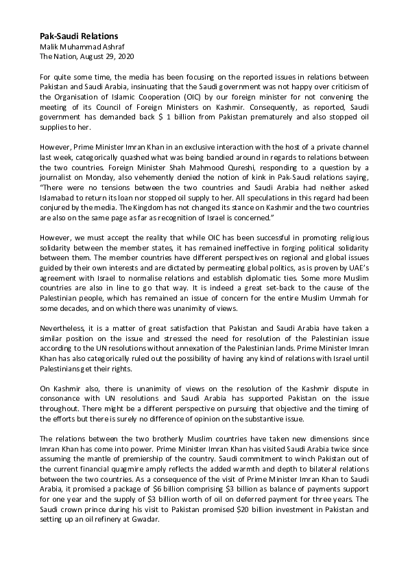 (PDF) Pak-Saudi Relations