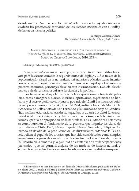 (PDF) Reseña: Daniela Bleichmar. El imperio visible. Expediciones ...