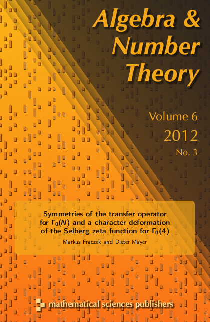 (PDF) Symmetries of the transfer operator for Γ 0 ( N ) and a character ...