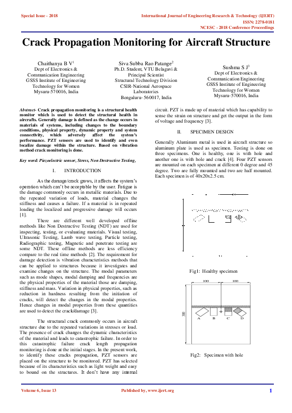 (PDF) IJERT-Crack Propagation Monitoring for Aircraft Structure