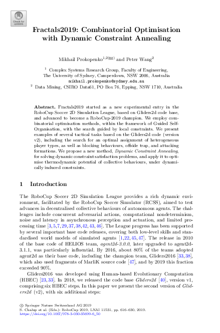 Pdf Fractals2019 Combinatorial Optimisation With Dynamic Constraint Annealing