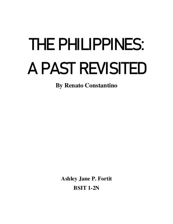 (PDF) THE PHILIPPINES: A PAST REVISITED