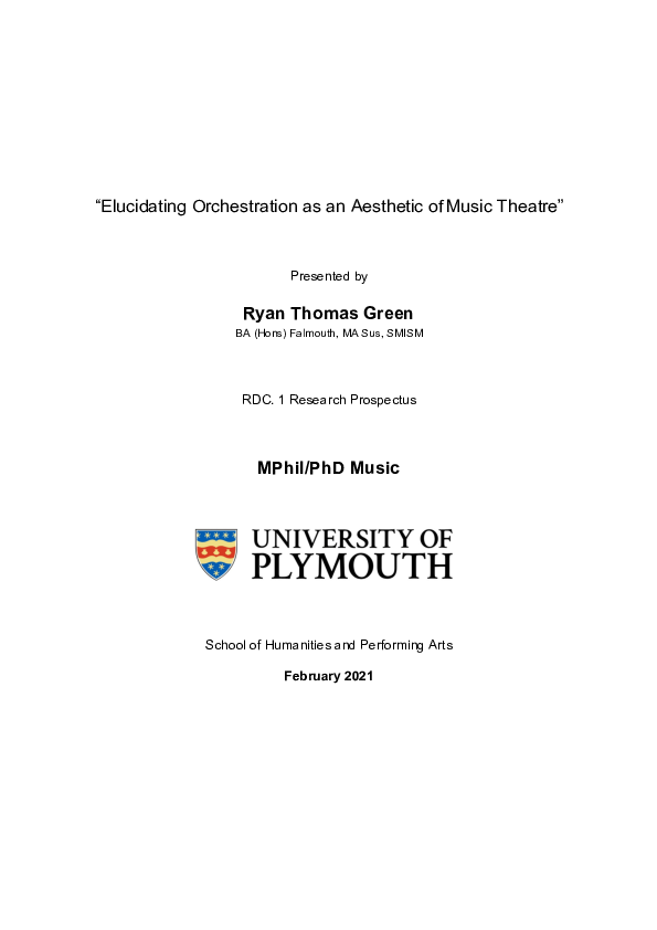 (PDF) Elucidating Orchestration as an Aesthetic of Music Theatre ...