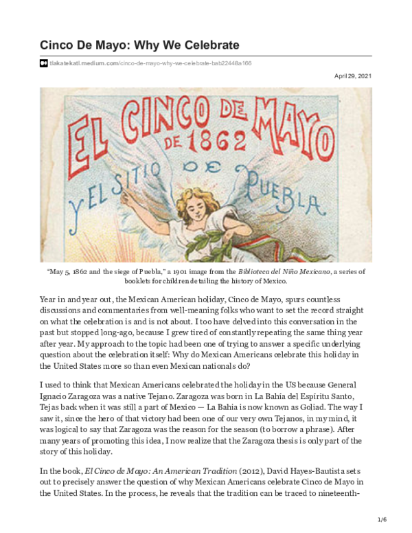 (PDF) Cinco De Mayo: Why We Celebrate