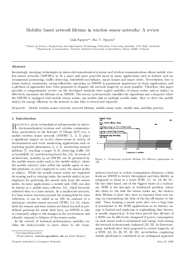 Pdf Mobility Based Network Lifetime In Wireless Sensor Networks A Review 