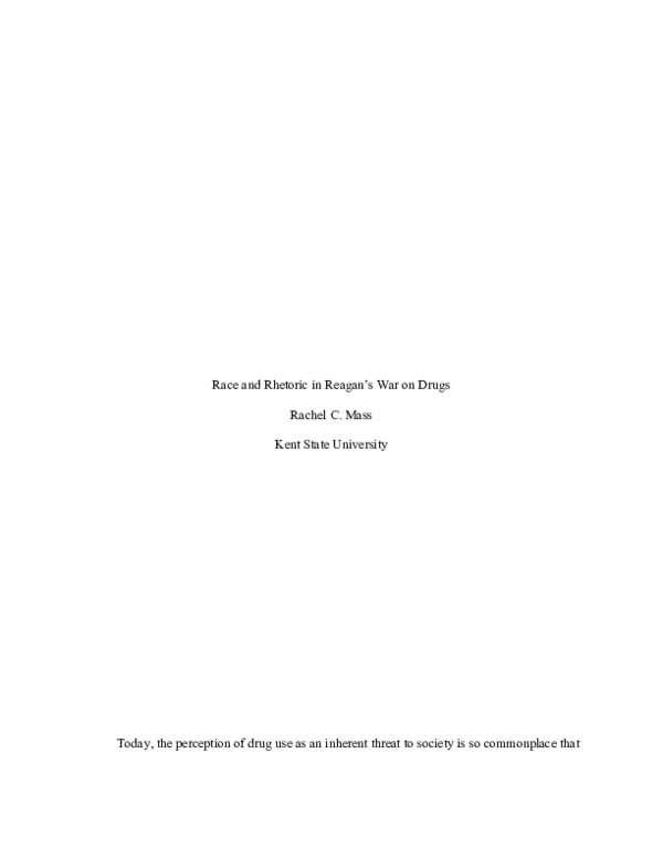 (DOC) Race and Rhetoric in Reagan's War on Drugs