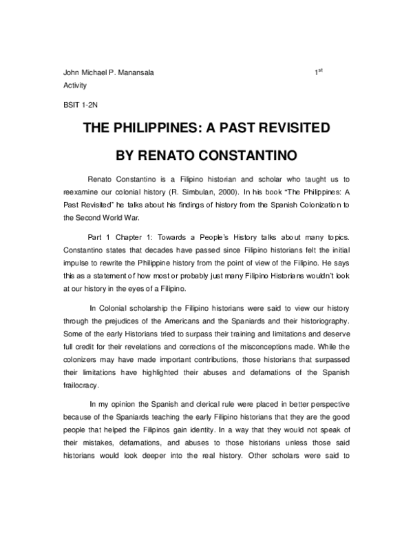 (PDF) THE PHILIPPINES: A PAST REVISITED