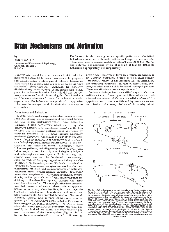 (PDF) Brain Mechanisms and Motivation | Keith Oatley - Academia.edu