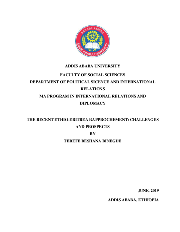 (PDF) ADDIS ABABA UNIVERSITY FACULTY OF SOCIAL SCIENCES DEPARTMENT OF ...