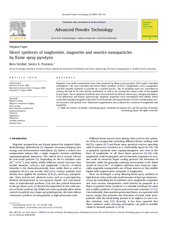 (PDF) Direct synthesis of maghemite, magnetite and wustite ...