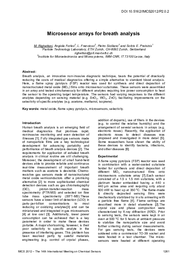 (PDF) P2.0.2 Microsensor arrays for breath analysis