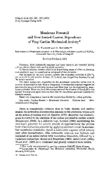 (PDF) Membrane potential and slow inward current dependence of frog ...