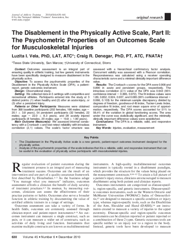 (PDF) The Disablement in the Physically Active Scale, Part II: The ...