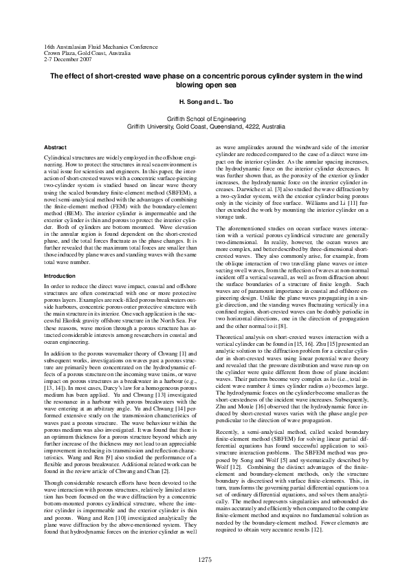 (PDF) The effect of short-crested wave phase on a concentric porous ...