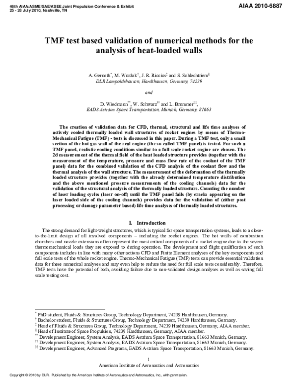 (PDF) TMF test based validation of numerical methods for the analysis ...