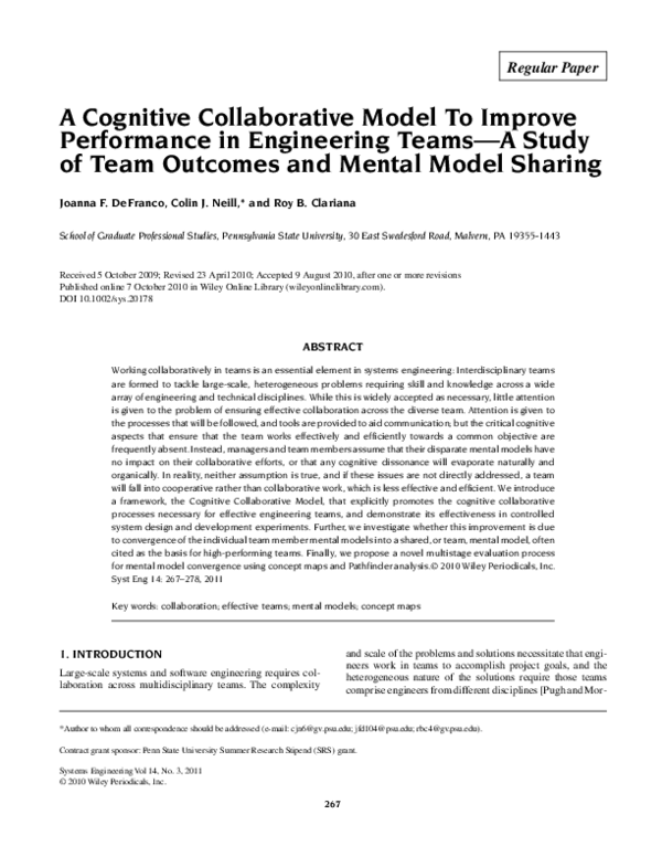 (PDF) A cognitive collaborative model to improve performance in ...