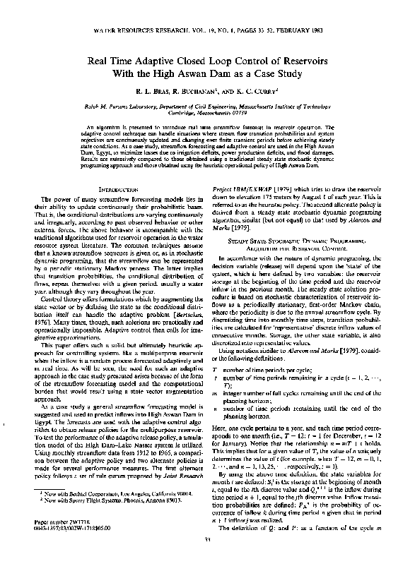 (PDF) Real time adaptive closed loop control of reservoirs with the ...