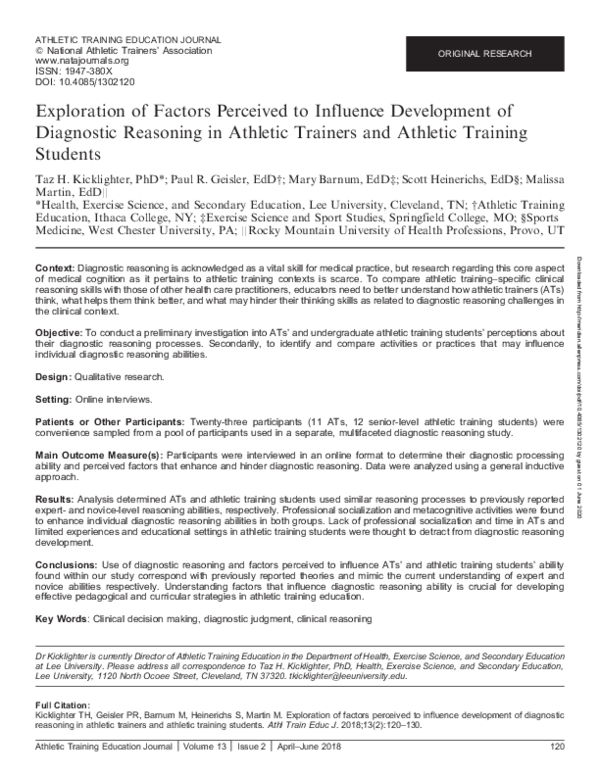 (PDF) Exploration of Factors Perceived to Influence Development of ...