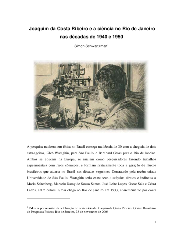 (PDF) Joaquim da Costa Ribeiro e a ciência no Rio de Janeiro nas ...
