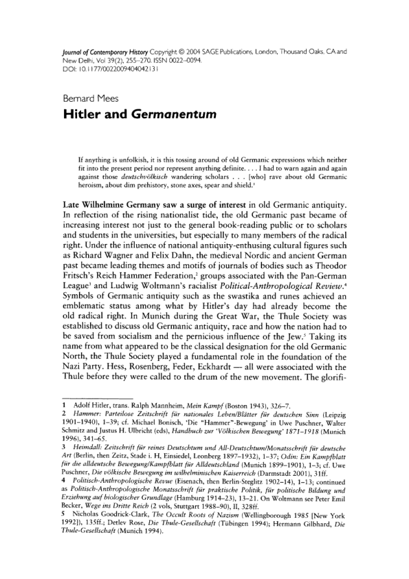 (PDF) Hitler and Germanentum