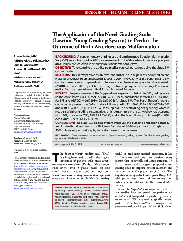 (PDF) The Application of the Novel Grading Scale (Lawton-Young Grading ...