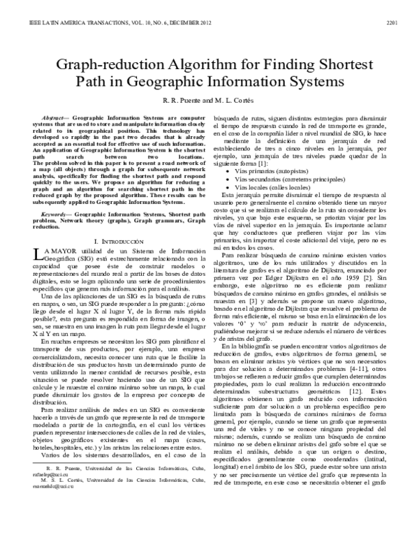 Pdf Graph Reduction Algorithm For Finding Shortest Path In Geographic