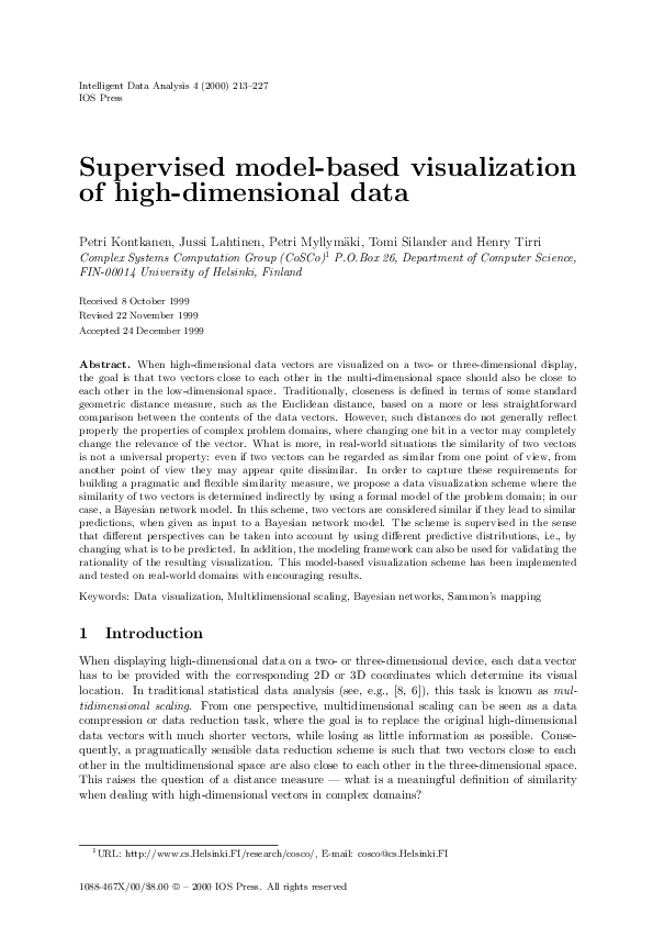 (PDF) Supervised model-based visualization of high-dimensional data