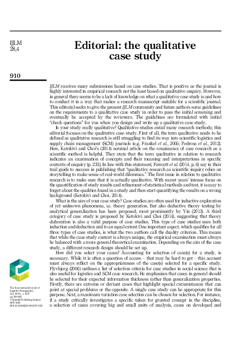(PDF) Editorial: the qualitative case study