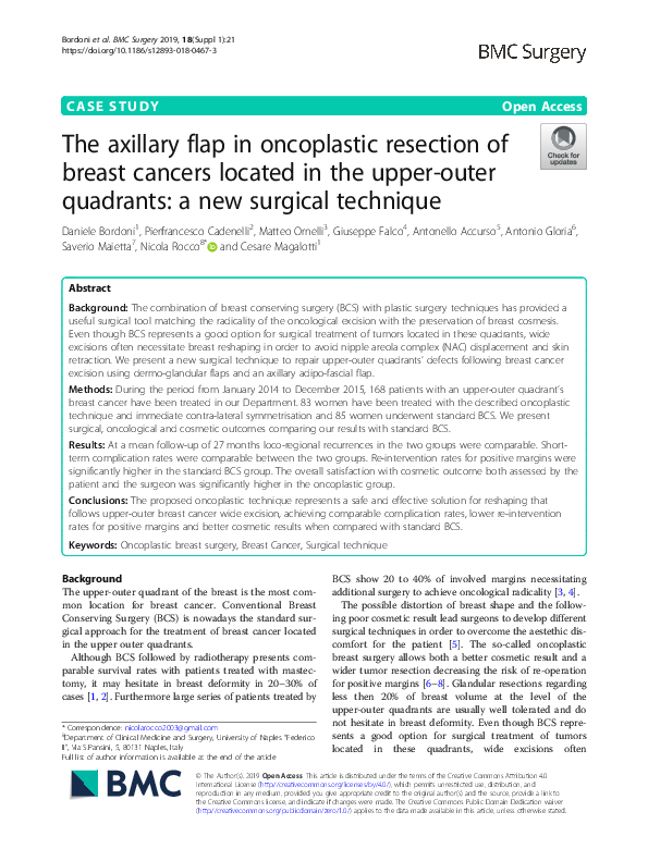 (PDF) The axillary flap in oncoplastic resection of breast cancers ...