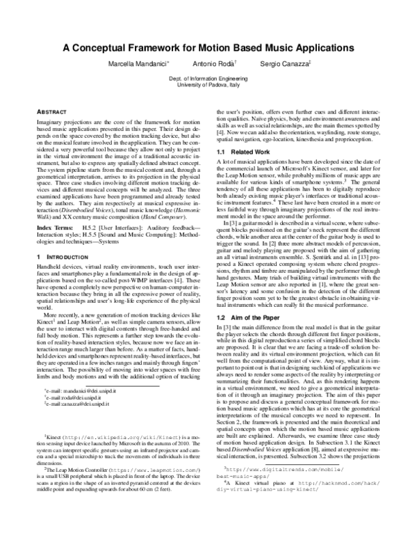 (PDF) A conceptual framework for motion based music applications