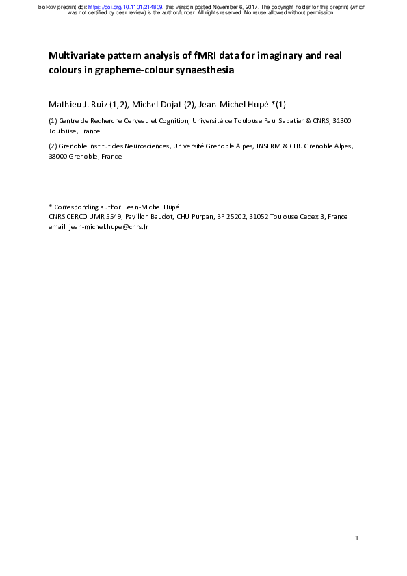 (PDF) Multivariate pattern analysis of fMRI data for imaginary and real colours in grapheme ...