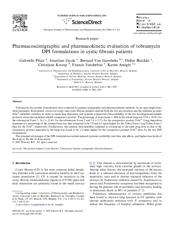 (PDF) Pharmacoscintigraphic and pharmacokinetic evaluation of ...