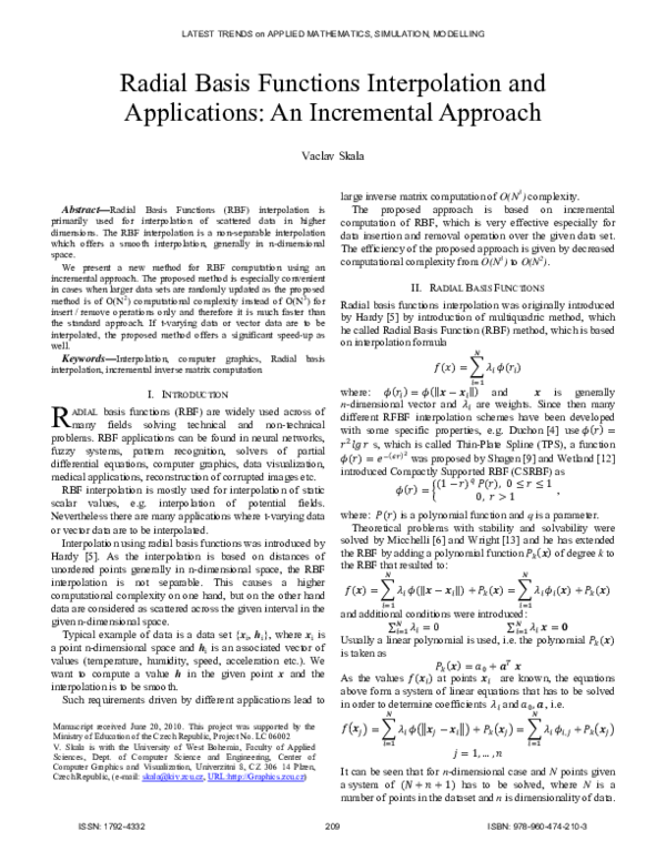 (PDF) Radial Basis Functions: Interpolation and Applications- An ...