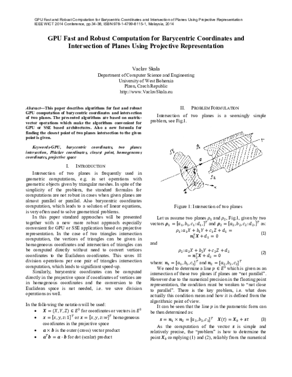 Pdf Fast Gpu Algorithms For Barycentric Coordinates
