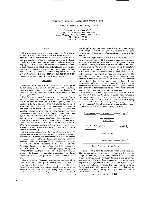 Pdf Testing Vlsi Circuits From Vhdl Descriptions