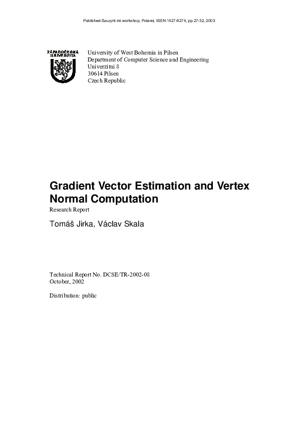 Pdf Gradient Vector Estimation And Vertex Normal Computation Research