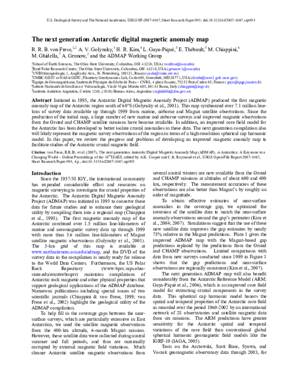 (PDF) The next generation Antarctic digital magnetic anomaly map