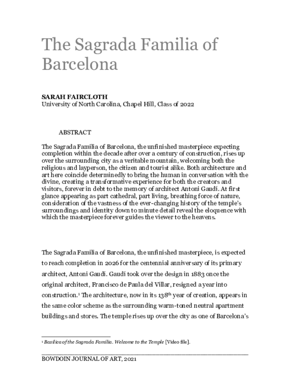 (PDF) The Sagrada Familia of Barcelona