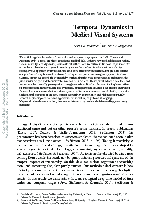 (PDF) Temporal Dynamics in Medical Visual Systems