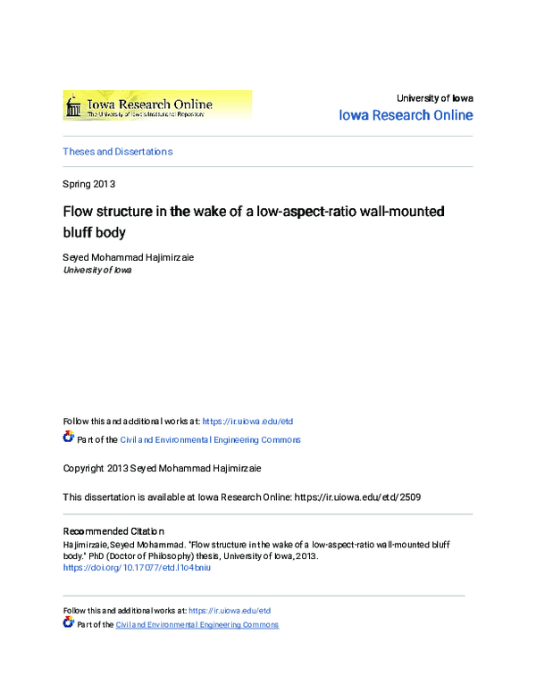(PDF) Flow structure in the wake of a low-aspect-ratio wall-mounted ...