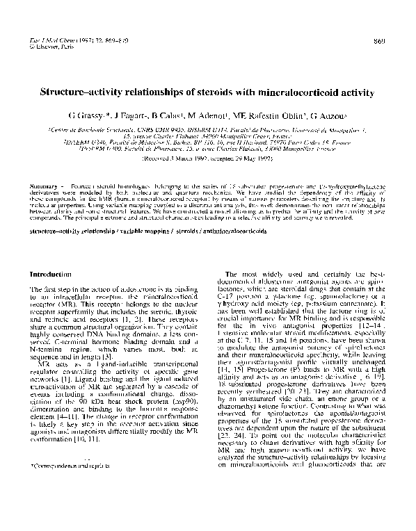 (PDF) Structure-activity relationships of steroids with ...