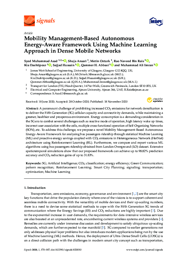 (PDF) Mobility Management-Based Autonomous Energy-Aware Framework Using Machine Learning ...