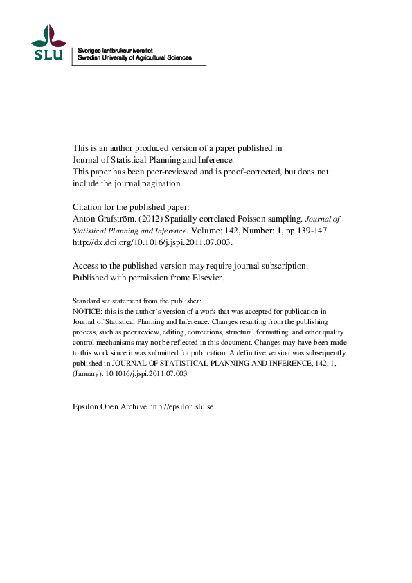 (PDF) Spatially correlated Poisson sampling