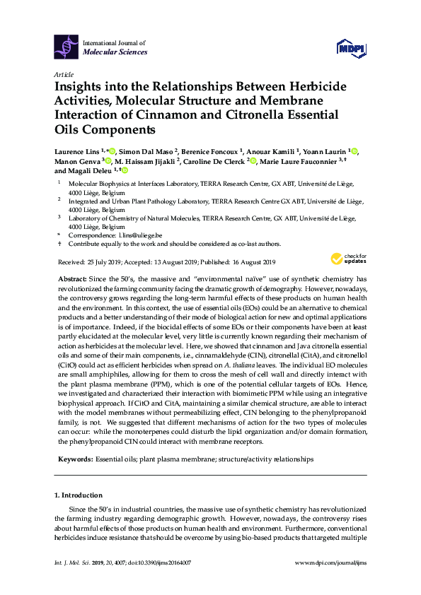 (PDF) Insights into the Relationships Between Herbicide Activities ...
