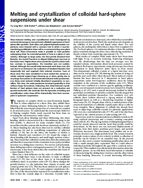 (PDF) Melting and crystallization of colloidal hard-sphere suspensions ...